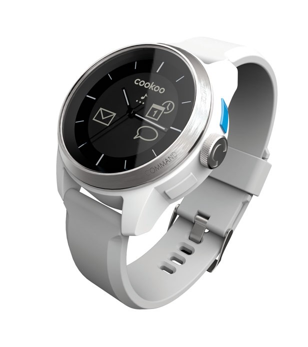 Montre bluetooth pour smartphone Argent sur Blanc.
